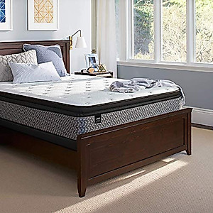 Sealy Essentials Spring Winter Green Euro Pillowtop Bed Mattress Conventional, Twin XL, White