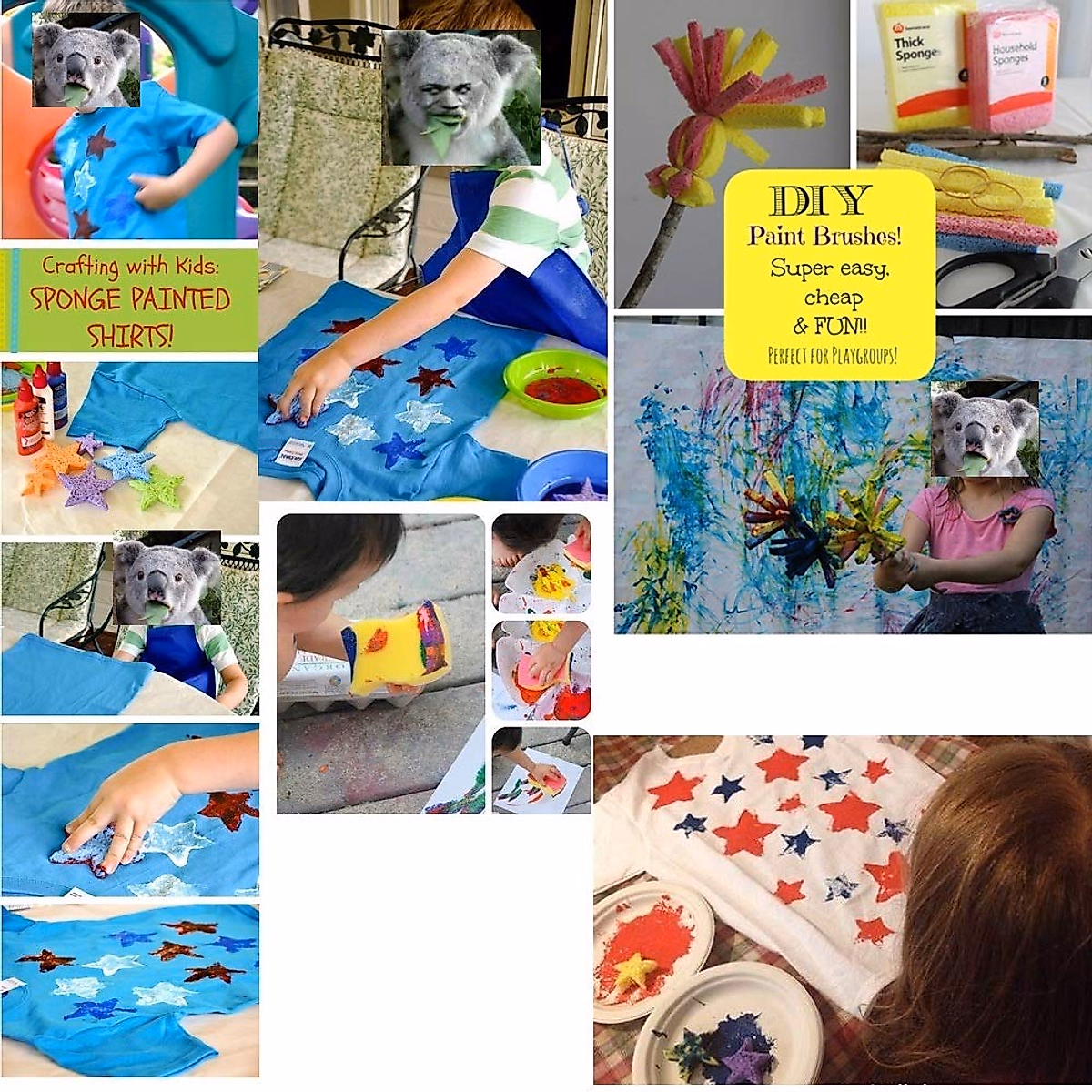 Fycooler Kids' Art Paintbrushes-Kids Paint Brushes Sponge Kits Painting Tool Kit 40Pcs Paint Supplies Painting Brushes Drawing Tools Kits,Children Early DIY Learning Paint Sets for Kids Toddlers