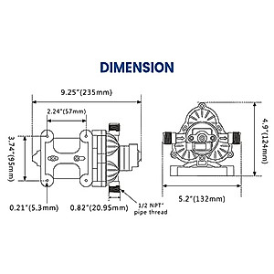 DC HOUSE 33-Series Black 115Volt Water Pressure Pump 3.3GPM 45PSI with Power Plug Self Priming Water Pump Electric 115V AC for High-Flow Moderate-Pressure Booster Agriculture Spraying Transfer