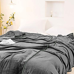 YardsBee Extra Large Blanket 120 x 120 Inches Lightweight Soft Smooth Big Grey Flannel Blanket 10' x 10' for Bed Christmas Blanket Gift for Family