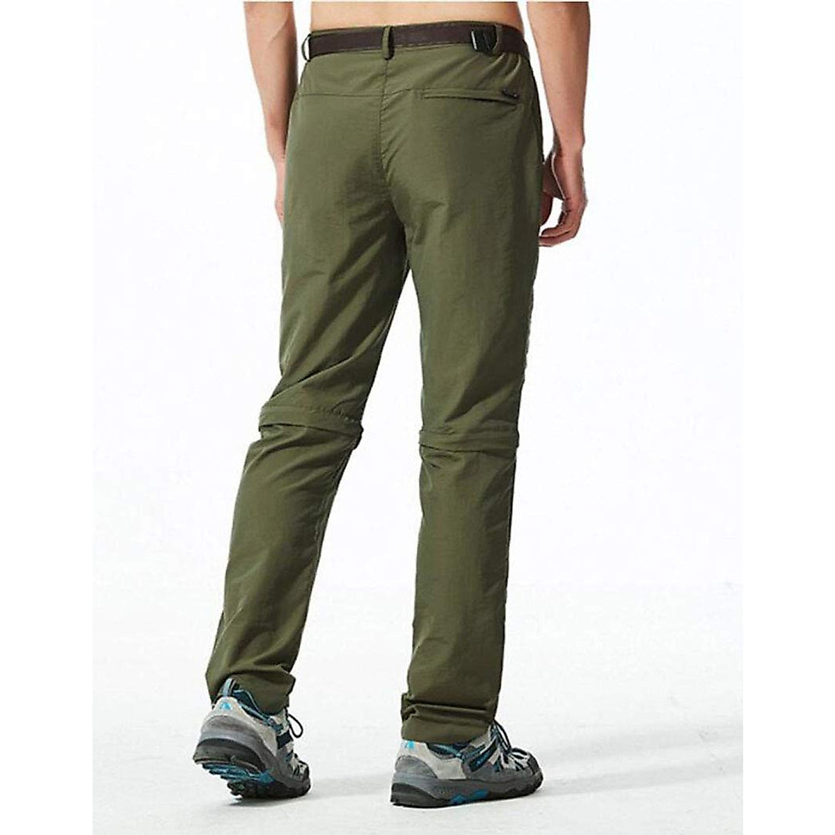 Men's Water-Repellent Quick Dry Convertible Pants Army Green Asian 2XL
