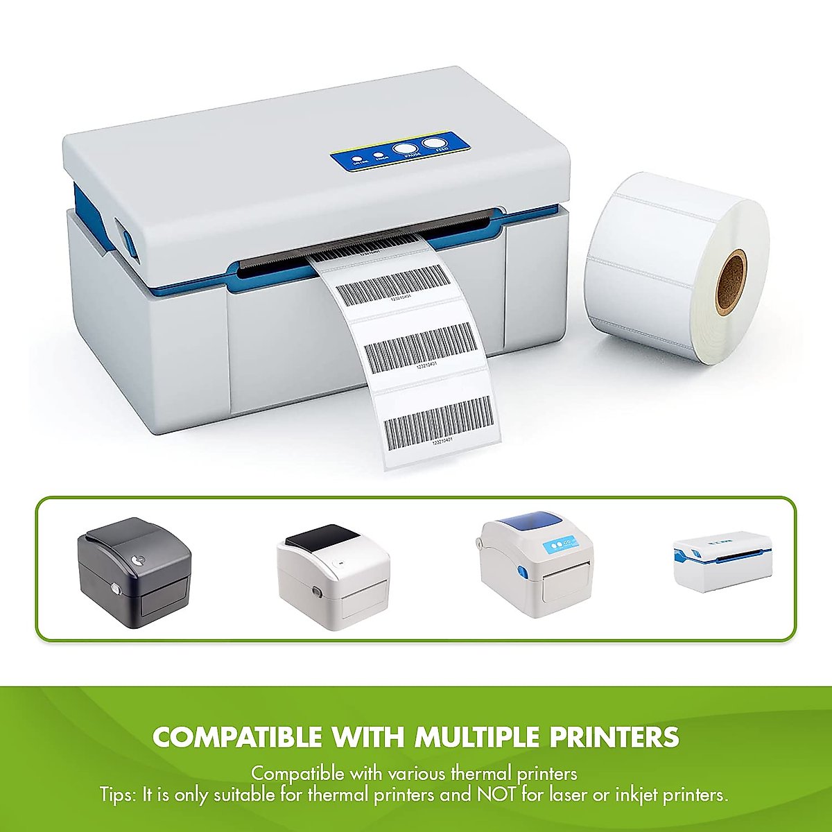 2" x 1" Direct Thermal Label Multipurpose Address Perforated & Compatible with Rollo, Zebra, & Other Label Printers (2"X1" 1300 Labels X 12Rolls)