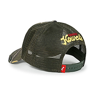 ililily Premium Howels Embroidery Vintage Baseball Cap Distressed Trucker Hat, Camouflage, Medium