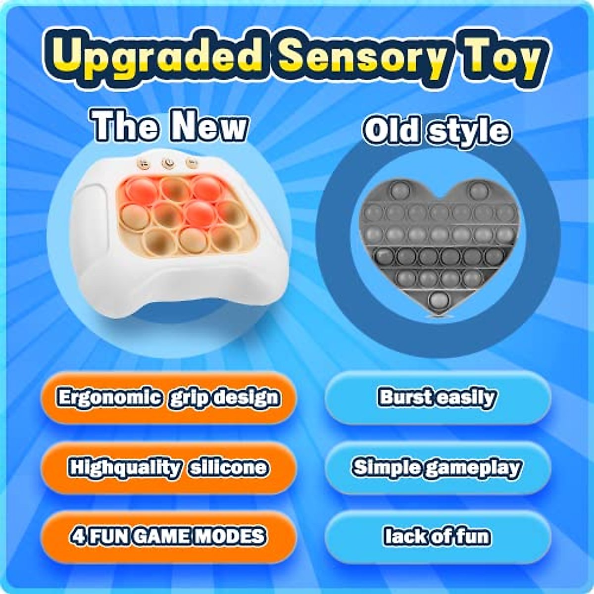 Handheld Game for Kids 6-12，4 Modes Games, A Toy Game Machine That Exercises Reaction Ability and Improves Concentration |Teens Boys & Girls Ages 3-12 Years Old & Up