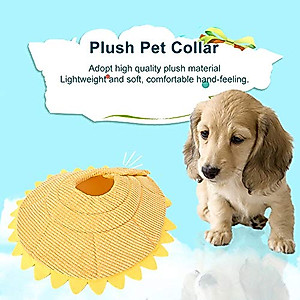 Cat Recovery Collar, Cute Sun Flower Soft Cat Cone Cones Elizabethan Collar for Dog Cat Kitten After Surgery, Wound Healing(L)