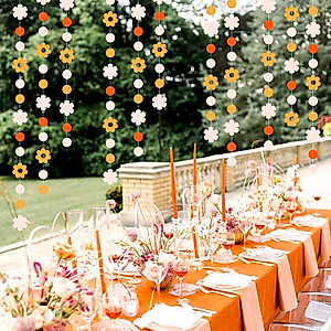 Fall-Boho Pink-Orange Thanksgiving Party-Decorations Garland - 64Ft Autumn Harvest Friendsgiving Paper Streamers Banner,Birthday Bridal Wedding Engagement Bachelorette Decor Ouruola