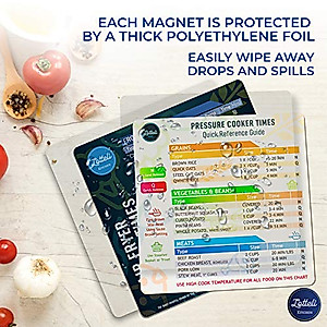 Air Fryer & Pressure Cooker Magnetic Cheat Sheet Set, Air Fryer Accessories Cook Times, Instapot Accessory Magnet Sheet Quick Reference Guide for Cooking and Frying (Bundle)