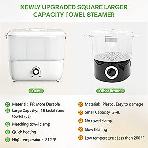RyJaune 5L Capacity Hot Towel Steamer with Time Setting, White Towel Warmer Holds 15 Towels, Quick Heating Steam Towel Warmer for Home, Salon and Spa…