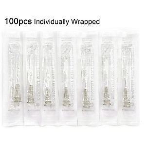 100Pack 27Ga 1/2 inch Needle Luer Lock Lab Dispensing Accessories for Measuring,Refilling Inks