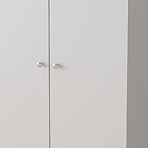 Hitow Large Shoe Cabinet with Wheels Wooden 2 Door Tall Shoe Storage Rack 7 Adjustable Shelves Cabinet for Office,Home,Garage White