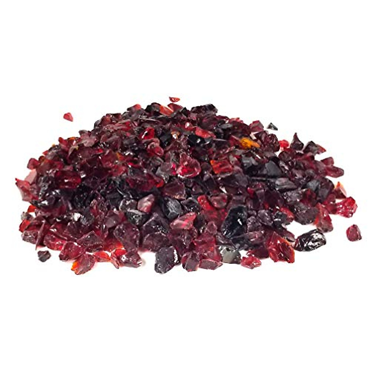 One Stop Outdoor RED Multi-Purpose Premium Decor & Fire Glass Rock 2-Pound 1/4"-1/2" inch - for Use in Fire Features, Aquariums, Apothecary, Jars, Vase, Potted Plants, Fire Bowls, Etc.