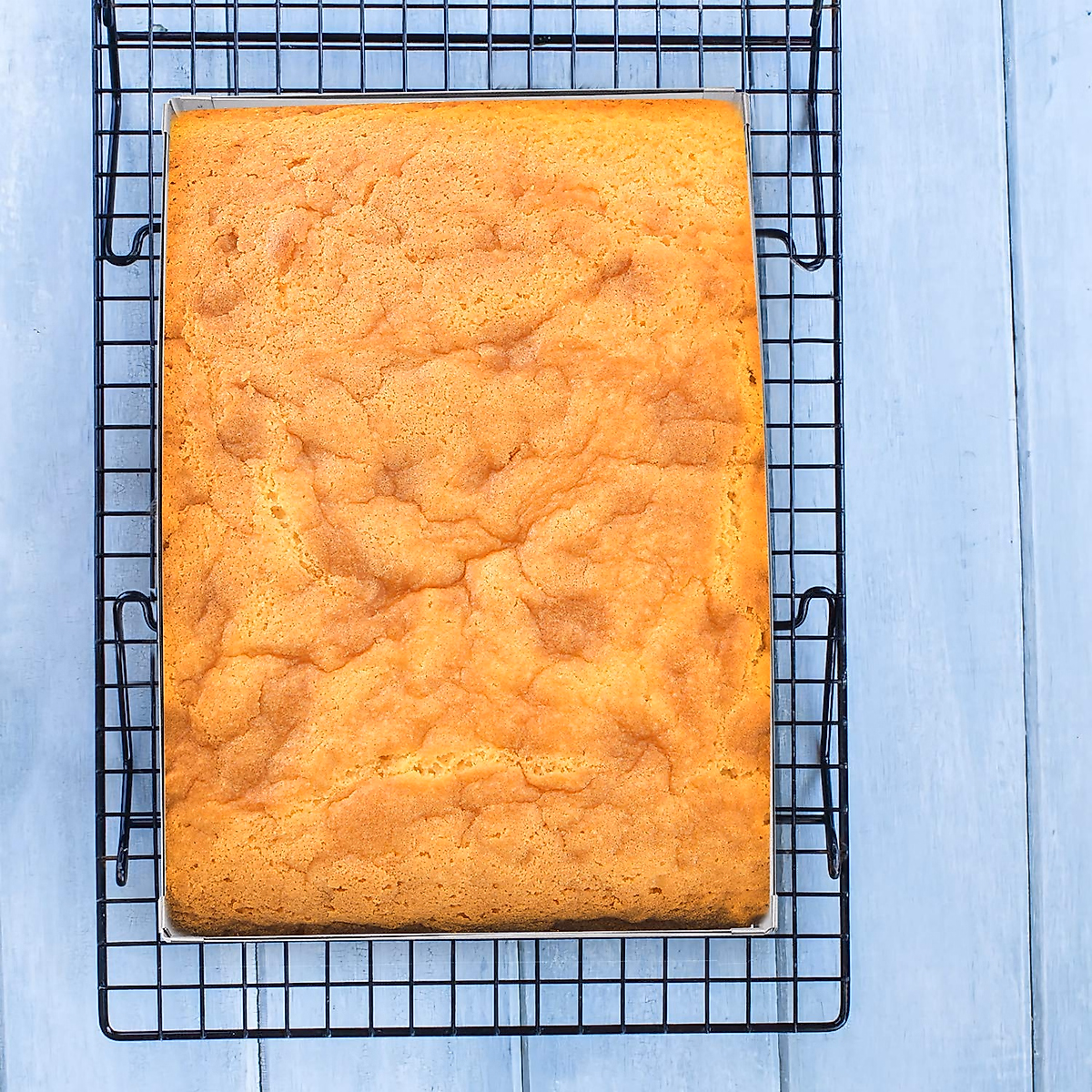 QWORK Stainless Steel Sheet Pan Extender, Adjustable Cake Mold Ring, Half Size, Square, 1 Pack