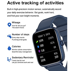 Yihou Smart Watch with Text and Call (Make/Answer Call) Fitness Tracker Waterproof Pedometer Step Counter Calorie Sport Message Reminder Smart Watch for Android Phones Compatible iPhone