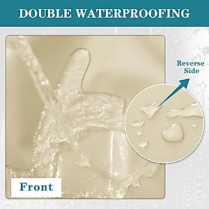 Comcaver Outdoor Cushions for Patio Furniture, Waterproof Fade and Tear Resistant Deep Seat and Backrest Cushion Set for Chair Couch Swing, 22x22 Inch, Beige, 1 Set