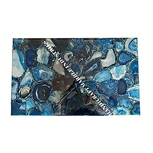 Blue Agate Stone Rectangular Slab for Kitchen & Bar, Blue Agate Stone Countertop 24" x 12" Inch, Blue Agate Stone Rectangular Dining & Meeting Room Table Top, Piece Of Conversation, Family Heir Loom