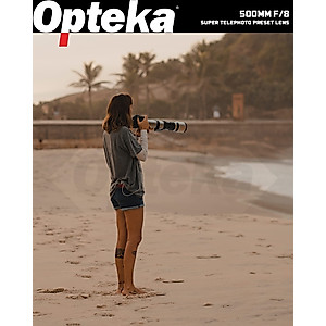 Opteka 500mm/1000mm f/8 Manual Telephoto Lens for Canon EF EOS 90D, 80D, 77D, 70D, 60D, 60Da, 1Ds, Mark III II 7D, 6D, 5D, 5DS, Rebel T8i, T7i, T7s, T7, T6s, T6i, T6, T5i, T5, T4i, SL3, SL2 (White)