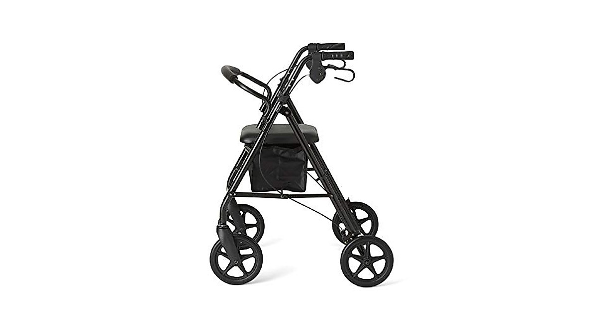 Medline Aluminum Rollator Walker with Seat – Lightweight & Foldable