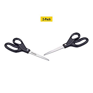 Stanley 8 Inch All-Purpose Scissor, 2 Pack, Black (SCI8ST-2PK)