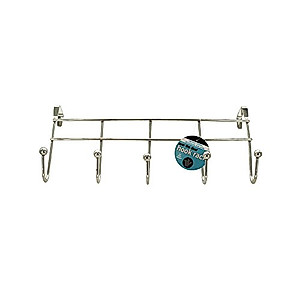 Kole Imports Over The Door Hook Rack, Silver