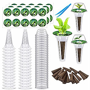 121PCS Hydroponic Seed Pod Kits, Aero Growing Kit with 30 PCS Grow Baskets 30 PCS Transparent Insulation Lids 30 PCS Plant Grow Sponges 30 PCS Labels 1 Tweezers for Seed Starting System
