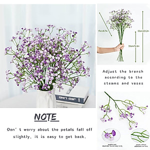 Hawesome 10 Pcs Babys Breath Artificial Flowers Gypsophila Real Touch Flowers Fake Bouquet Home Wedding Garden DIY Decor(Purple)
