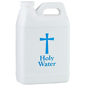 Needzo Holy Water Container, Durable Holder with Secure Lid, Accessory for Religious Ceremonies and Home Blessings, 64 Ounces