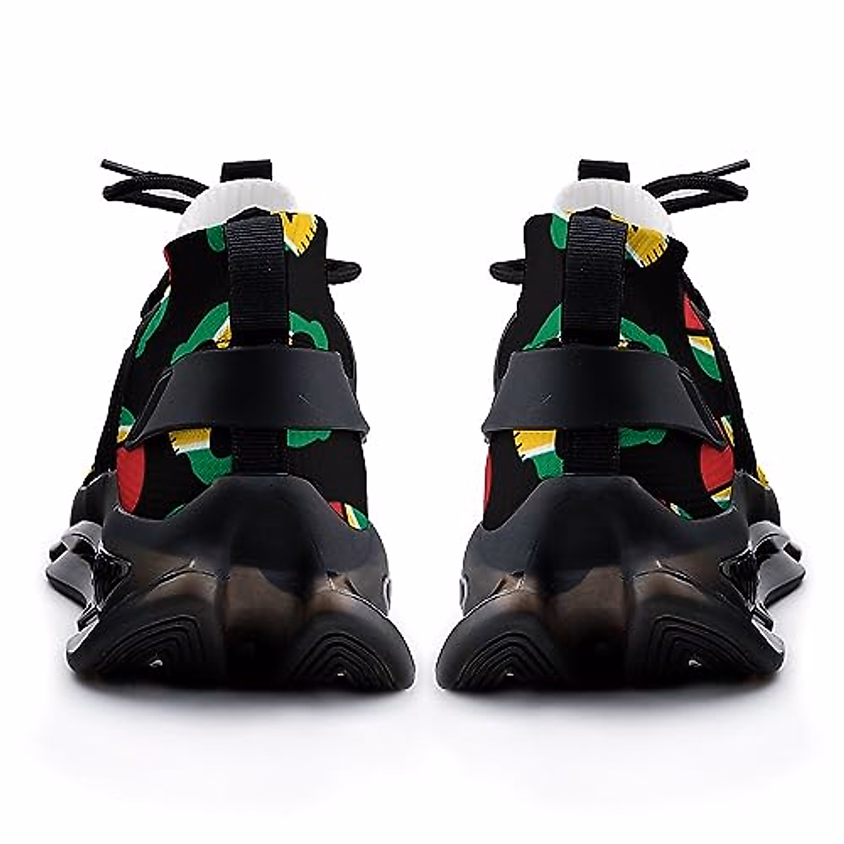 Guyana Flag Skull Women's Walking Running Shoes Athletic Tennis Fashion Sneakers for Men