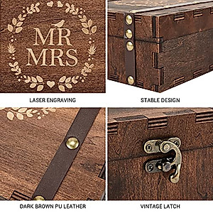 AW BRIDAL Keepsake Box With Lids Wedding Memory Box Wood Storage Box Anniversary Engagement Gifts for Couples Bridal Shower Gifts Birthday Gifts