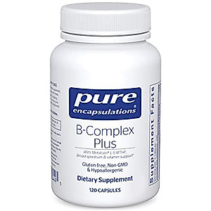 Pure Encapsulations B-Complex Plus | B Vitamins Supplement to Support Red Blood Cell Growth, Neurological and Psychological Health, Cardiovascular Health, and Energy Levels* | 120 Capsules