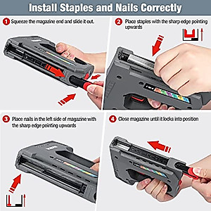 WORKPRO 6 in 1 Cordless Staple Gun, 3.6V Rechargeable Electric Stapler, Charger Included, Staples Excluded