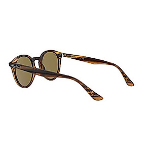 Ray-Ban RB2180 Round Sunglasses, Striped Red Havana/Dark Brown, 51 mm