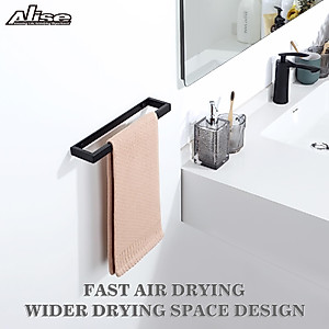 Alise Bath Towel Bars,12 Inch Towel Holder Towel Racks for Bathroom and Lavatory,SUS304 Stainless Steel Hand Towel Hanger Towel Rail Wall Mount,Matte Black GJF030-B