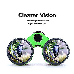 Vanstarry Compact Binoculars for Kids Bird Watching Hiking Camping Fishing Accessories Gear Essentials Best Toy Gifts for Boys Girls Children Toddler Waterproof 5X30 Optical Lens Including Compass