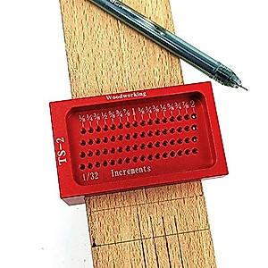 YWBL-WH TS-2 Woodworking Cross Calibration Ruler, British System T Type Scribing Marking Gauge Linear Measurement Tool
