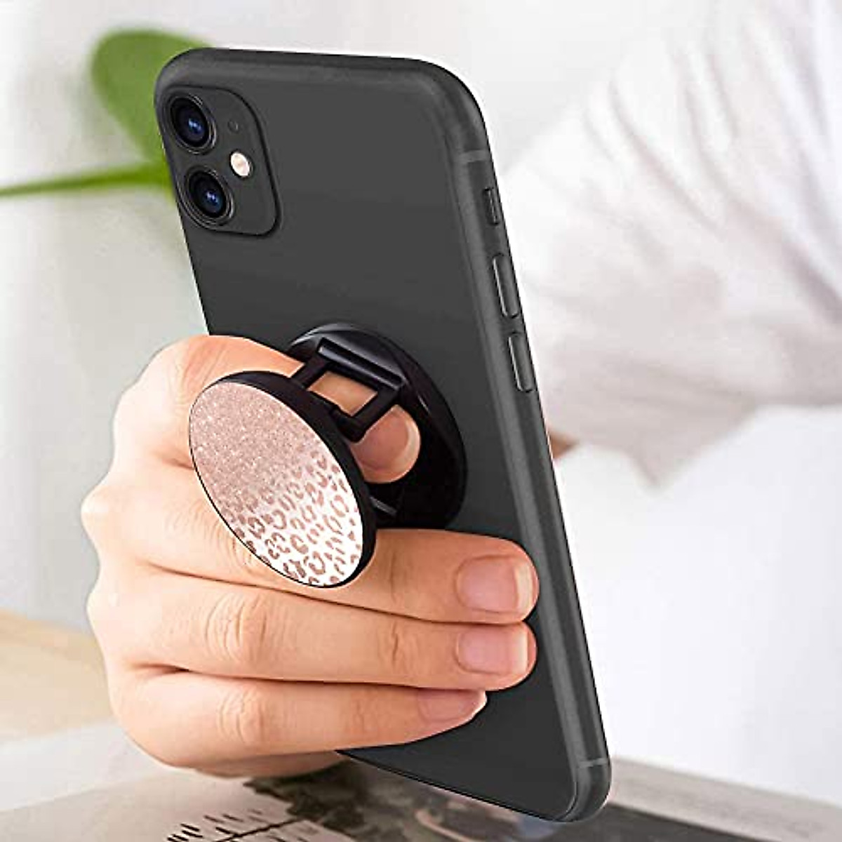 Nxmouse 3 Pack Multifunction Foldable Cell Phone Stand Holder, Rose Gold Blue Marble Grip Mount Compatible for Smartphones.