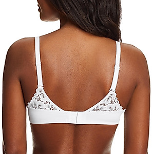 Maidenform Women's One Fab Fit Underwire, Microfiber T-Shirt, Full-Coverage Convertible Bra, White, 36C