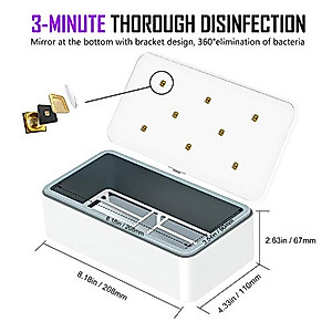 VANELC UV Cell Phone Sanitizer, Portable UV Sanitizer Box with Wireless Charging, Clinically Proven UV Light Box for Cleans Smartphone, Makeup Tools, Smart Watch, Keys & High-Touch Objects