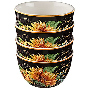 Certified International Sunflower Fields 5.25" Ice Cream/Dessert Bowls, Set of 4, Multi Colored