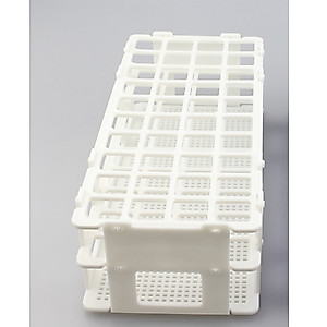 BIPEE Plastic Test Tube Rack, 40 Holes，Test Tube Holder for 20 mm Test Tubes, White vial holder, Detachable test tube holder rack (1pcs，40 Holes）