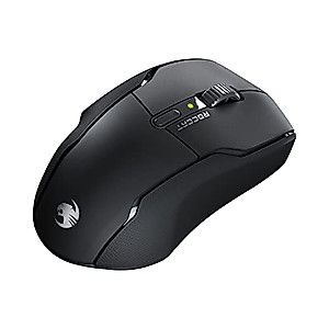 ROCCAT Kone Air - Wireless Ergonomic Gaming Mouse with 800 Hour Battery Life, 19K DPI Optical Sensor, Double-Injected Rubber Side Grips, Programmable Button Design, and Titan Optical Switches - Black