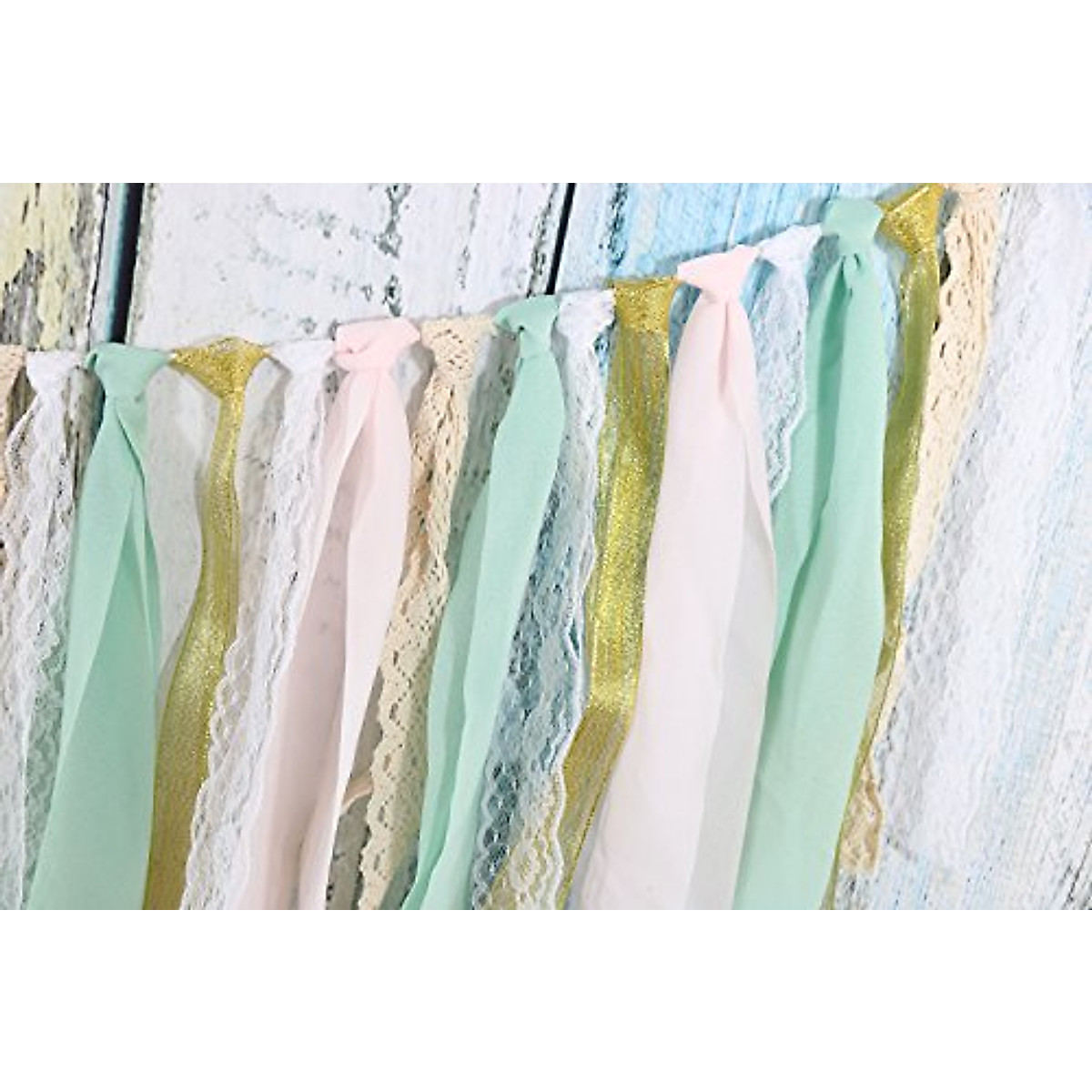 Lace Tassel Garland Fabric Garland Rag Tie Garland Shabby Chic Blush Banner Wedding Backdrop Wedding Decor Baby Shower Party Decor Home Decor Wall Hanging Boho Decor Fall Decor Birthday Banner