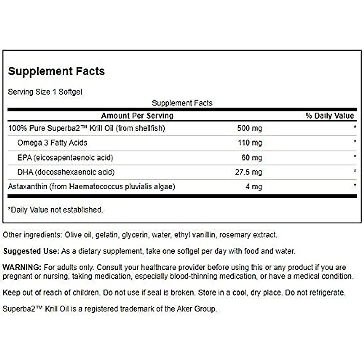 Swanson Krill Oil & Astaxanthin 30 Sgels (2 Pack)