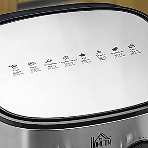 HOMCOM Air Fryer, 1700W 6.9 Quart Air Fryers Oven with 360° Air Circulation, Adjustable Temperature, Timer and Nonstick Basket for Oil Less or Low Fat Cooking