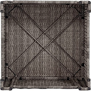 DHPM Furniture 6 Pieces Outdoor Sectional PE Rattan Sofa Brown Manual Wicker Patio Conversation Set with 2 Corner, 2 Single Chairs, 1 Ottoman and 1 Storage Table, Beige