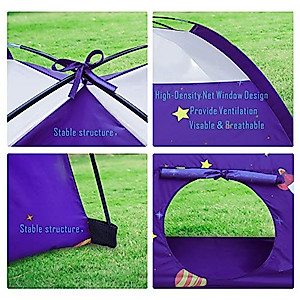 Homfu Kids Play Tent Outdoor Boys Indoor Playhouse for Children Tents Toddler Girls Gift Game Play HouseToys (Purple)