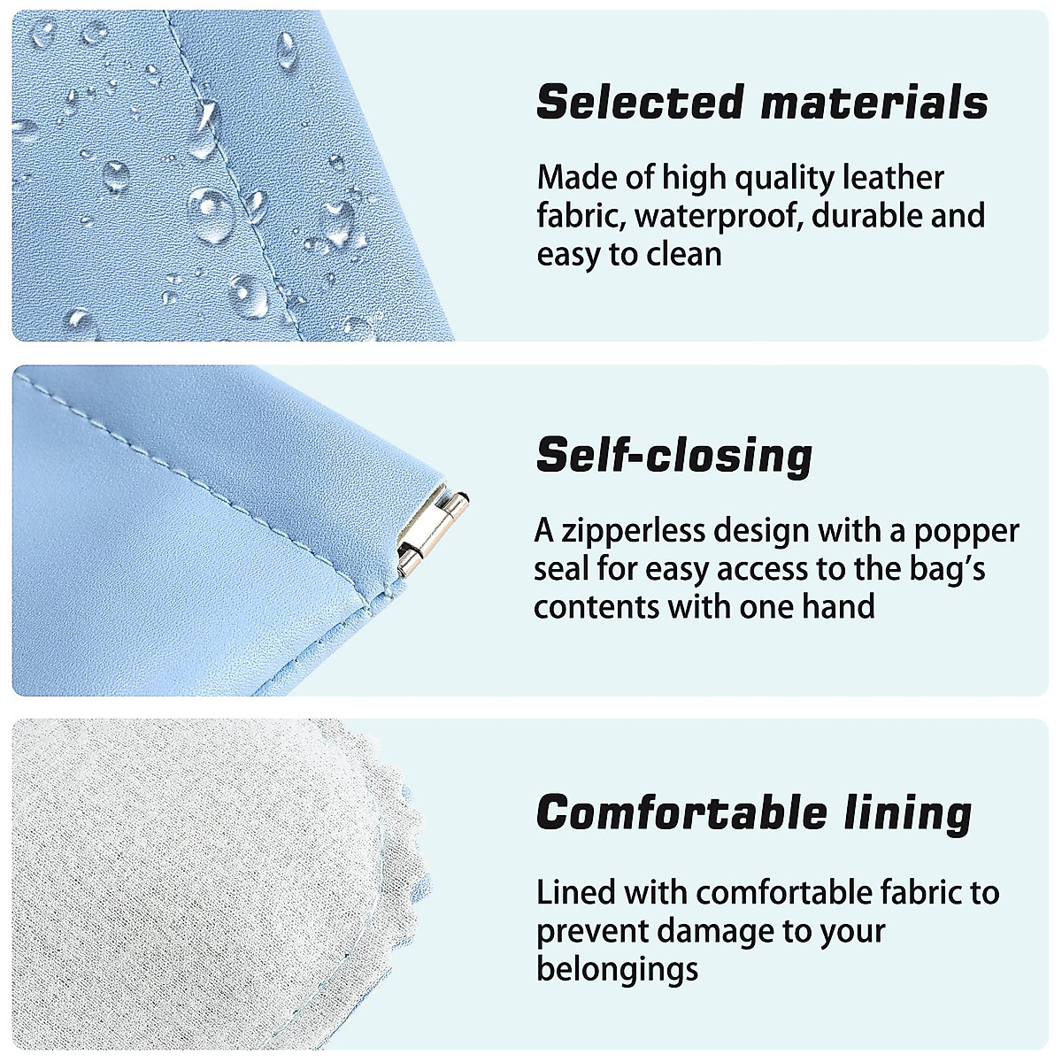 6Pcs Small Makeup Bag for Purse Pouchic Lambskin Pocket Cosmetic Bag Squeeze Top Waterproof Travel Makeup Bag No Zipper Portable Mini Makeup Pouch Self-Closing Colorful Pouch for Women Girls