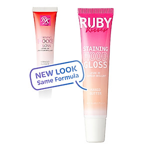 Ruby Kisses Staining Mood Lip Gloss, Mango Butter Infused for Hydration, PH-Activated Hue Change, Lightweight Feel, Non-Sticky Shine for Long Lasting Fuller & Smoother Lips (1pc)