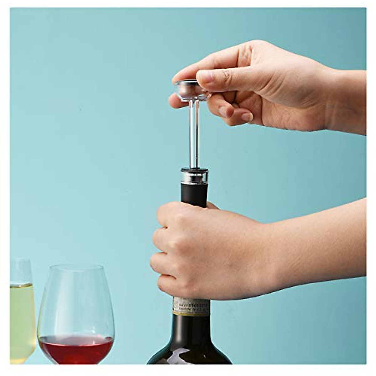 BeRicham Wine Aerator Pourer and Vacuum Wine Stoppers Set for Aerating Wine Instantly, Keeping Wine Fresh