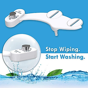BUTT BUDDY (2 Pack) - Bidet Toilet Seat Attachment & Fresh Water Sprayer (Easy to Install | Non-Electric | Self-Cleaning Nozzle | Gentle Wash | Save Paper & Money | Healthy Life, Sanitary Bathroom)