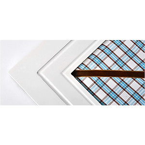 Blue Grid Fabric Memory/Memo Bulletin Board for Nursery Room Kids Room Decor Checked Baby Toddler Boy Room Decorative Memo Pad 19.7 x 19.7 Inches